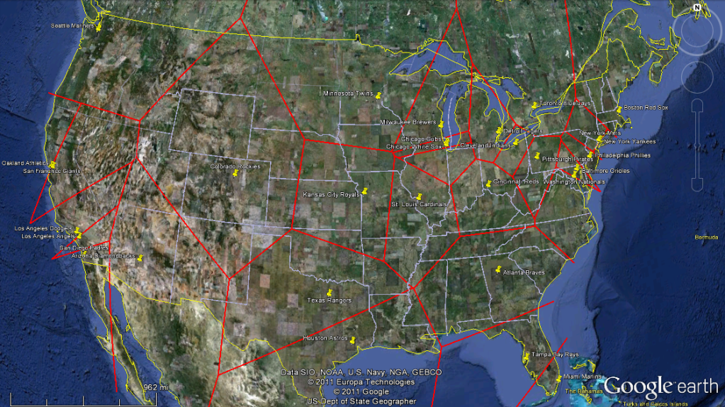 Geographic Territories of MLB Teams - Baseball Fever